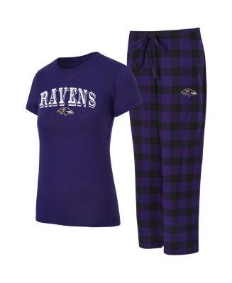 Concepts Sport Women's 2-Piece Purple/Black Baltimore Ravens Avondale T ...