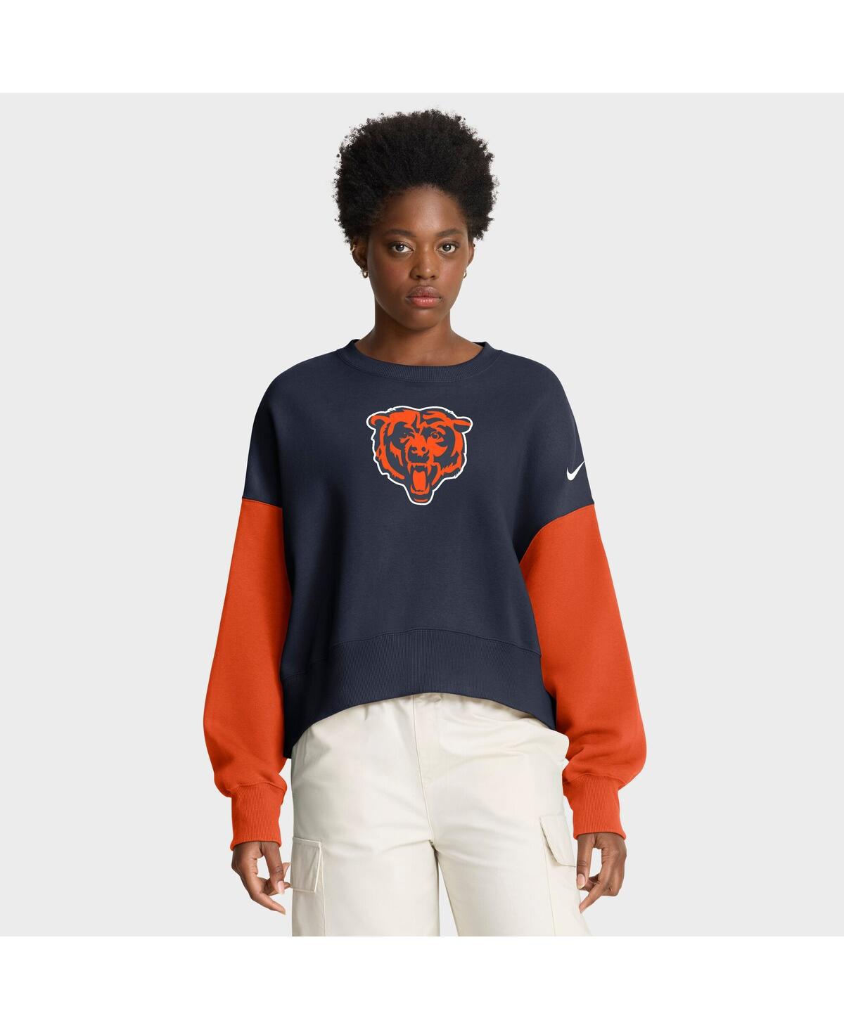 Click here for Nike Womens Navy Chicago Bears Oversized Color-Blo... prices
