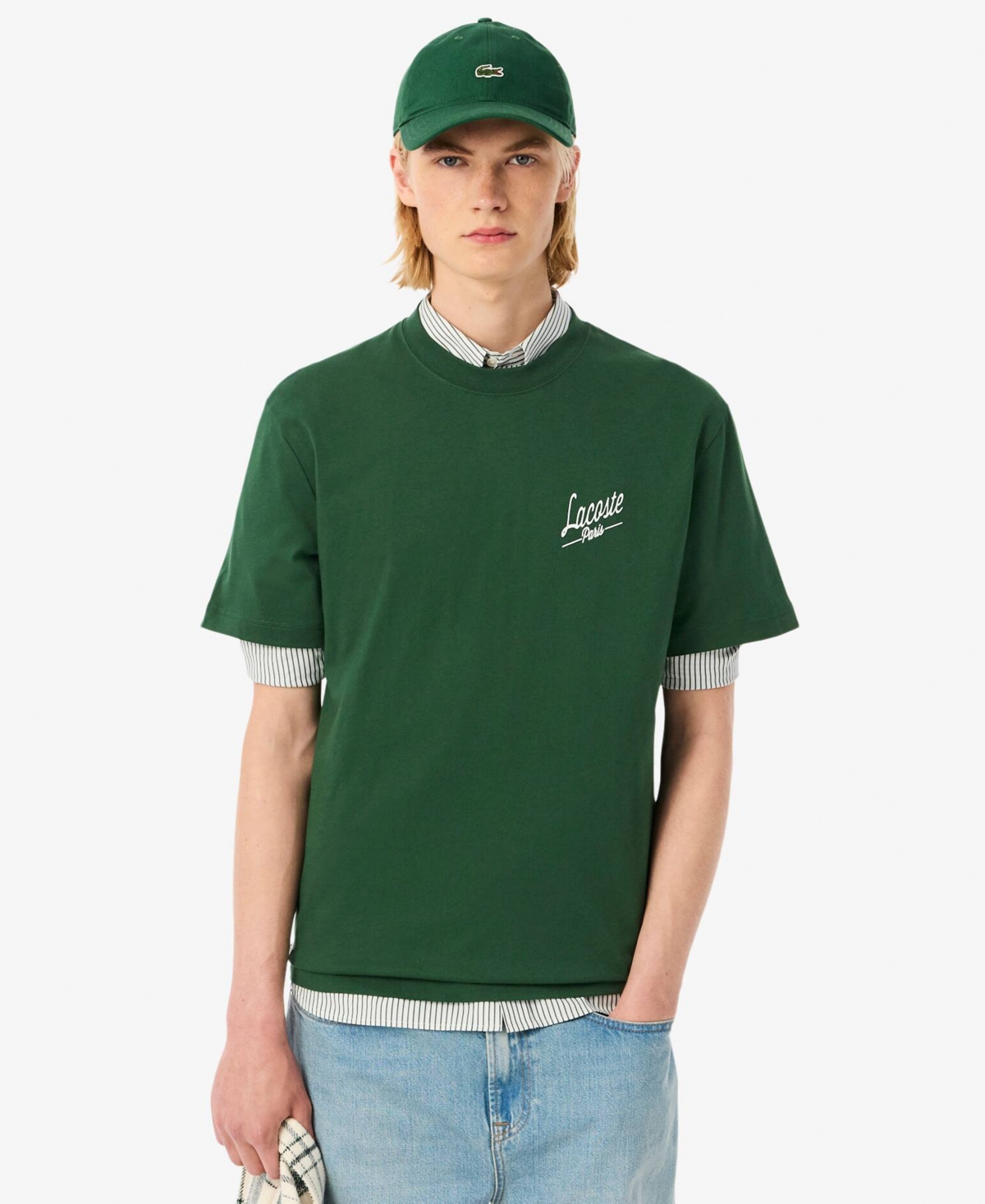 Click here for Lacoste Mens Printed Crewneck T-Shirt - Green prices