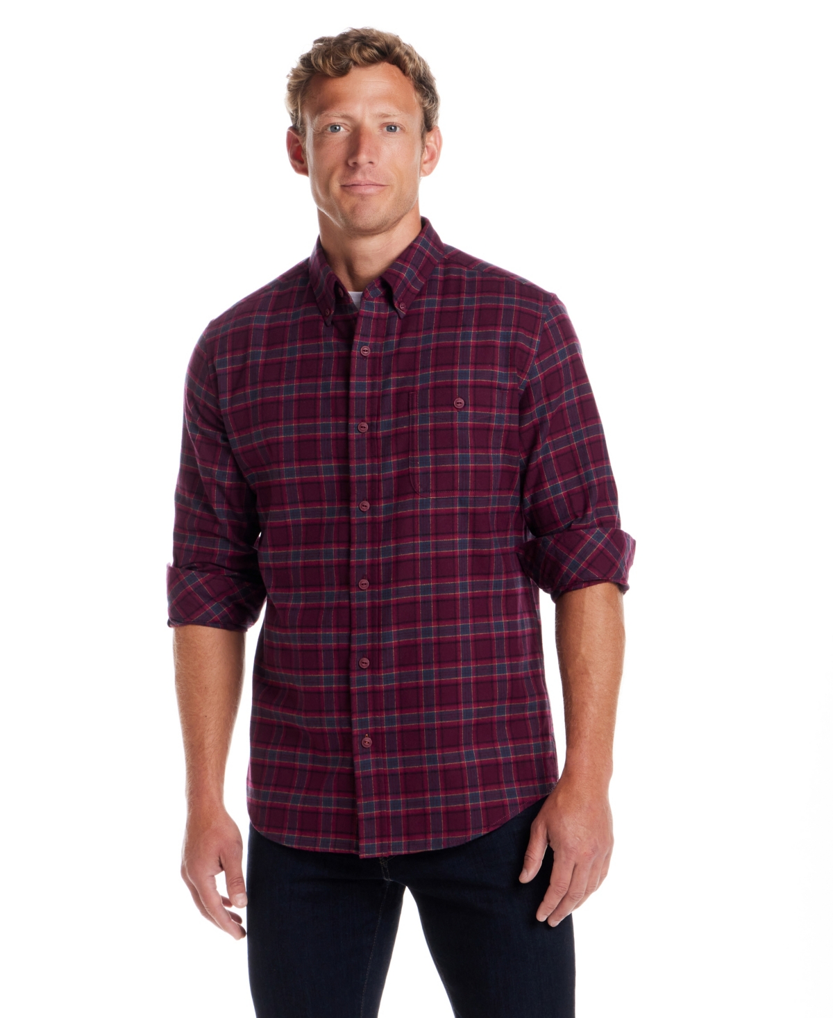 Click here for Weatherproof Vintage Mens Holiday Antique Plaid Lo... prices