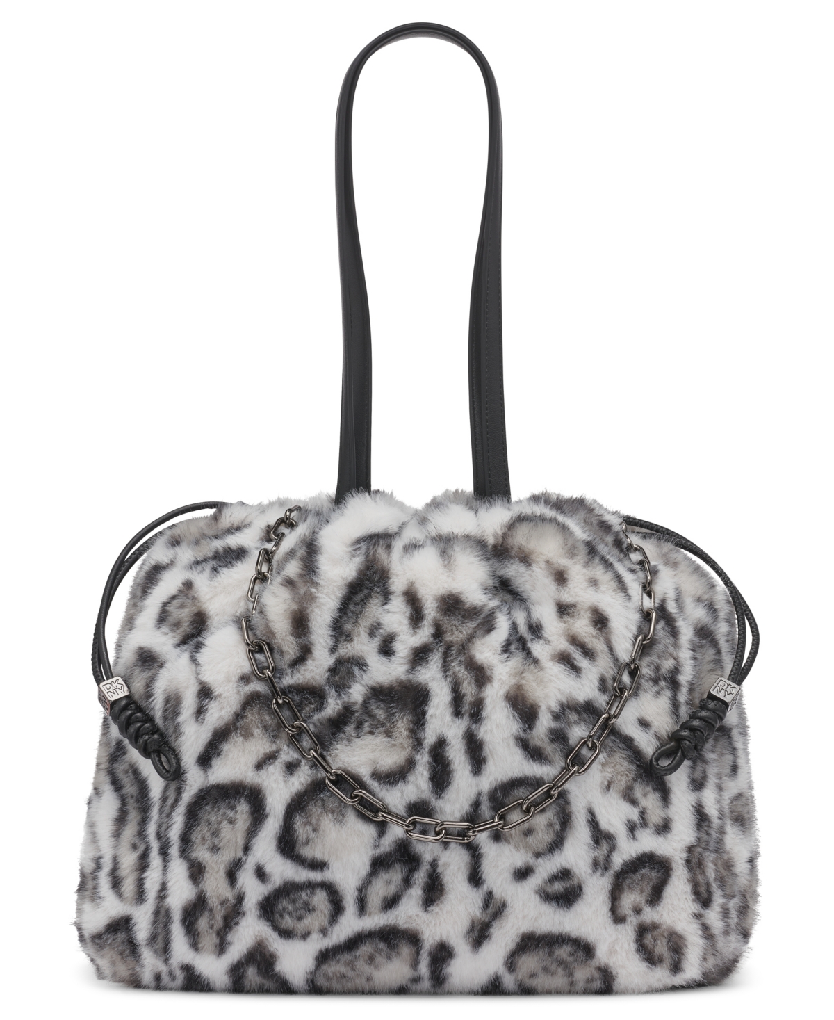 Click here for Dkny Halle Drawstring Large Tote Bag - Snow Leopar... prices