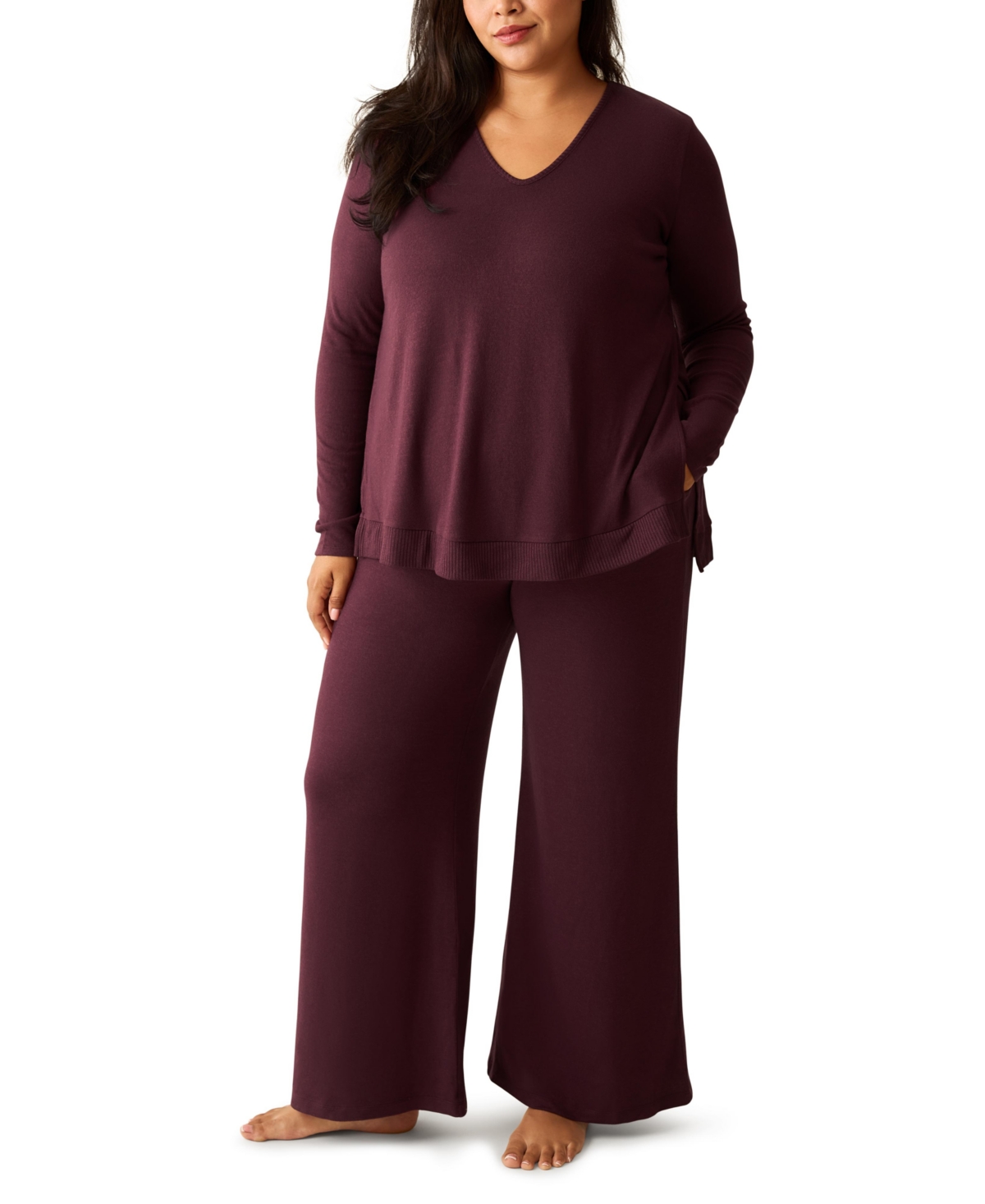 Kindred Bravely Maternity CozyKnit Nursing V-neck Top - Deep burgundy