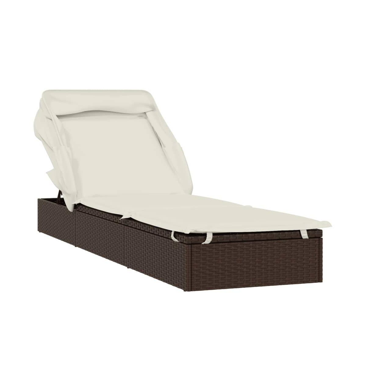 Click here for Sunbed Brown Pe Rattan  Powder-Coated Steel 83.9x2... prices