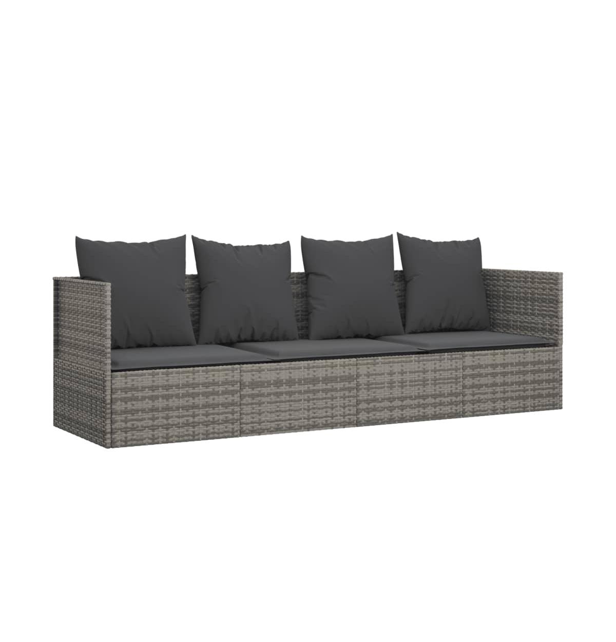 Click here for Outdoor Lounge Bed Grey Poly rattan  powder-coated... prices