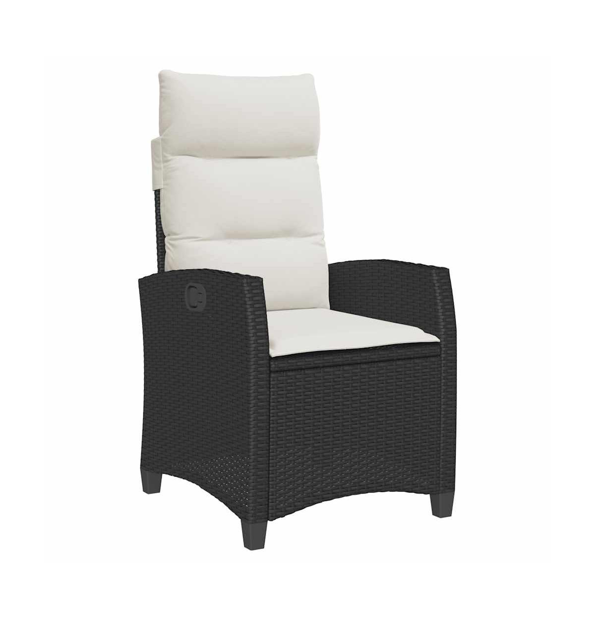 Click here for vidaXL Reclining Garden Chair Black Pe rattan Fold... prices