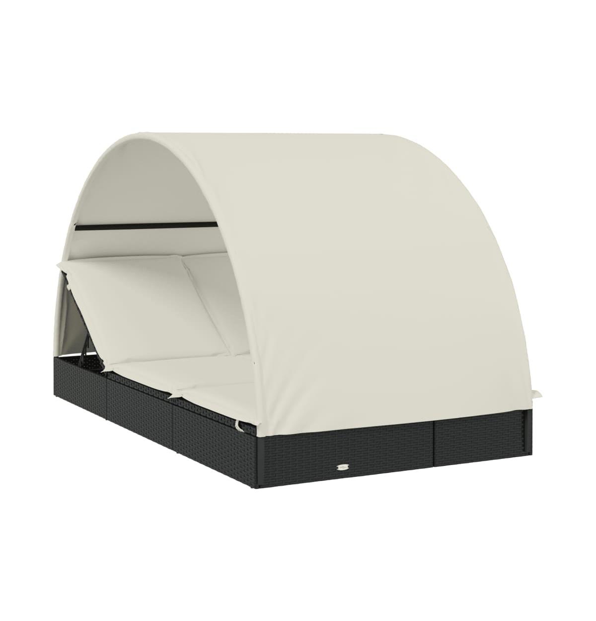 Click here for Sunbed Black & Cream Pe rattan  Powder-coated stee... prices