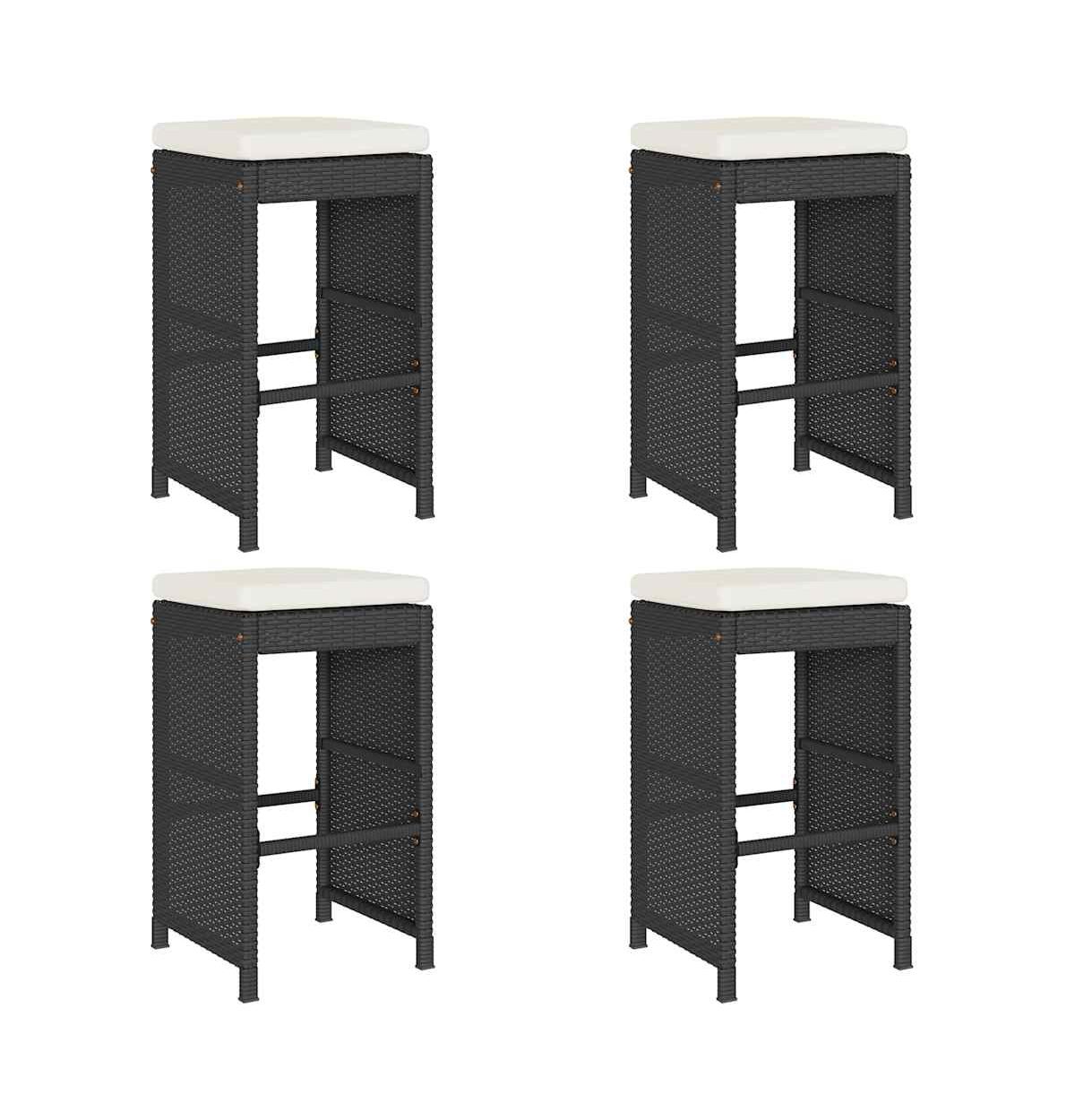 Click here for Garden Bar Stool Set of 4 Black  Cream - Black prices