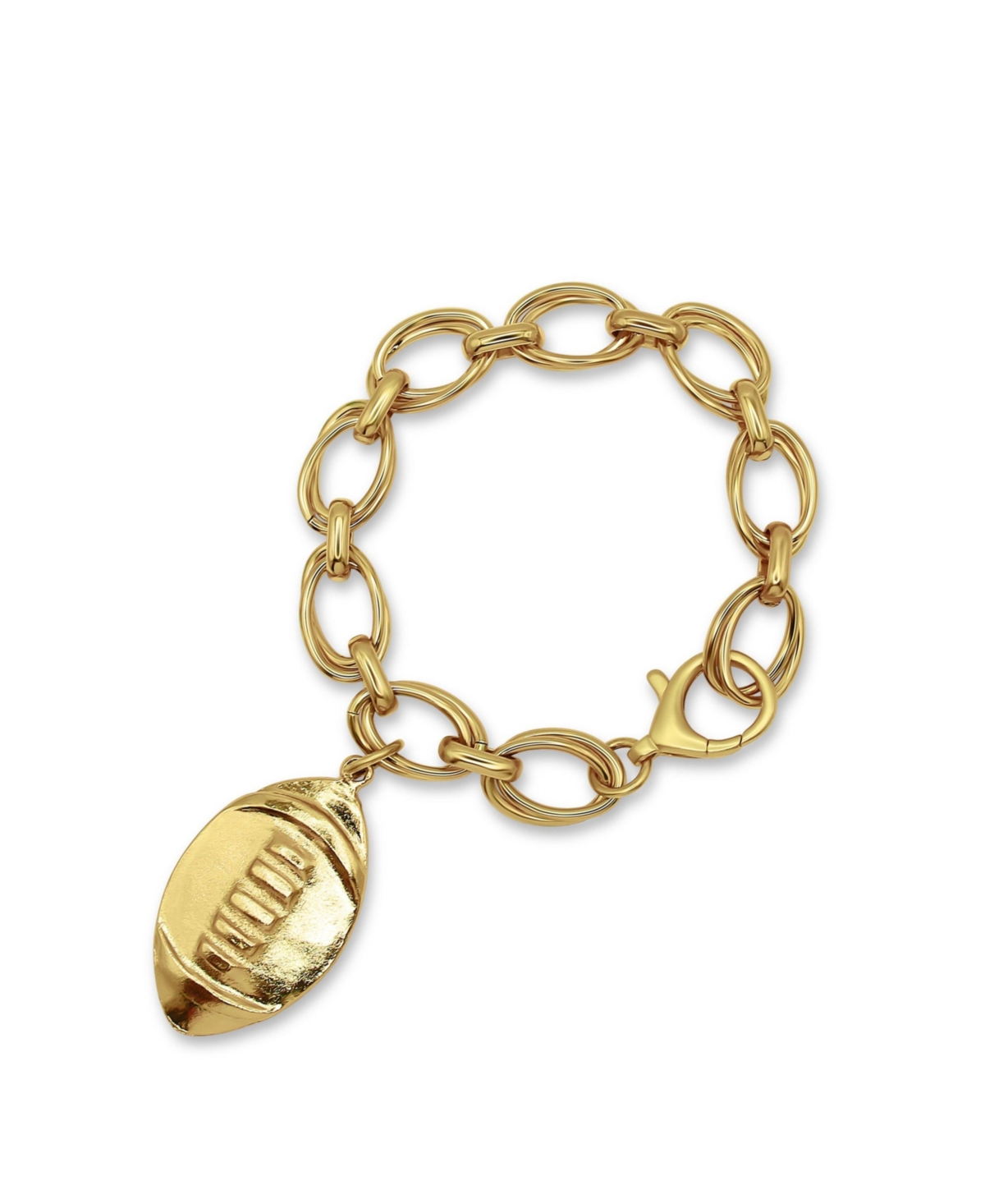 Click here for 14k Gold Plated Chain And Football Charm Bracelet... prices