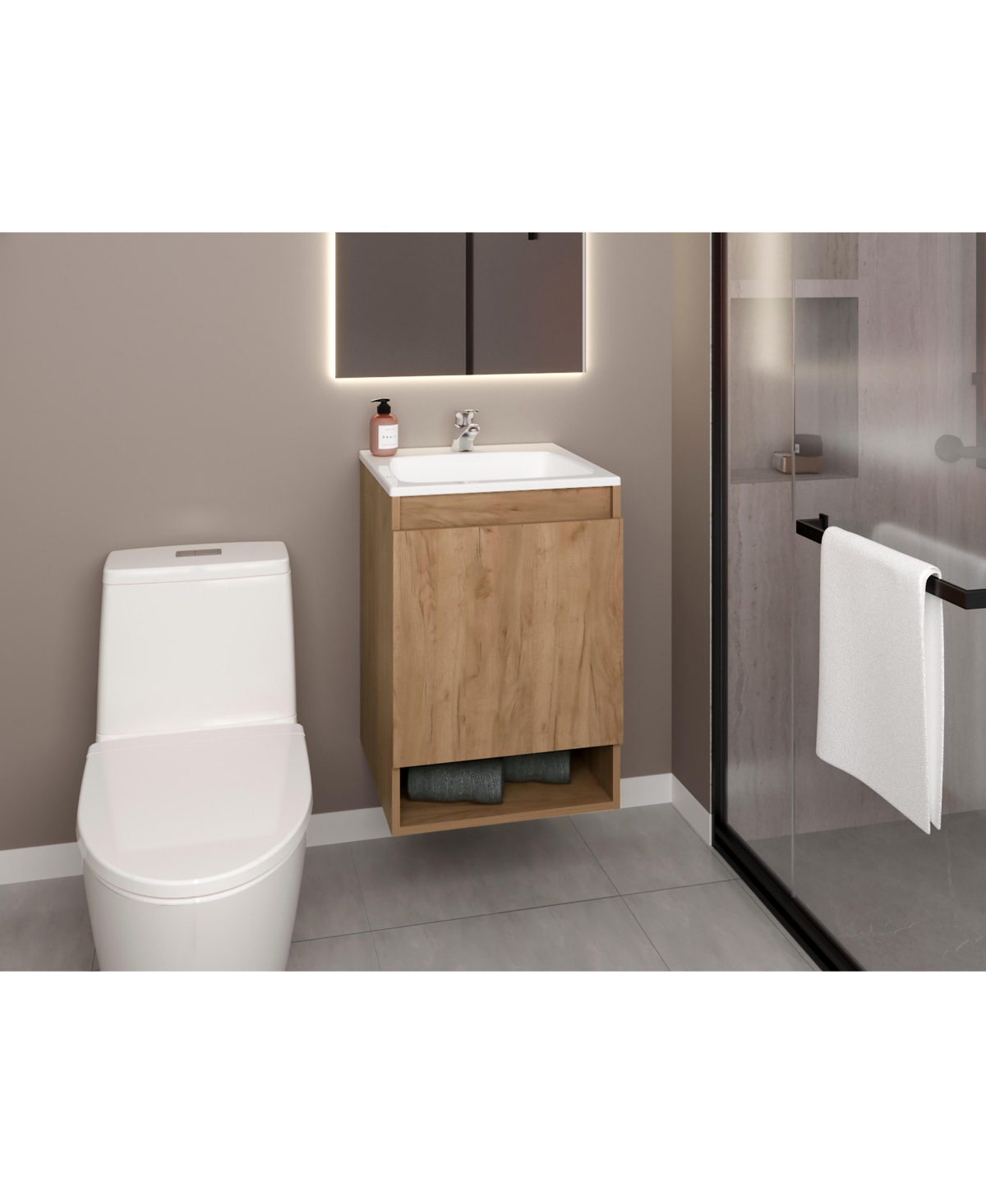 Click here for Elsie Bathroom Vanity  1 Door  2 Shelves  Natural... prices