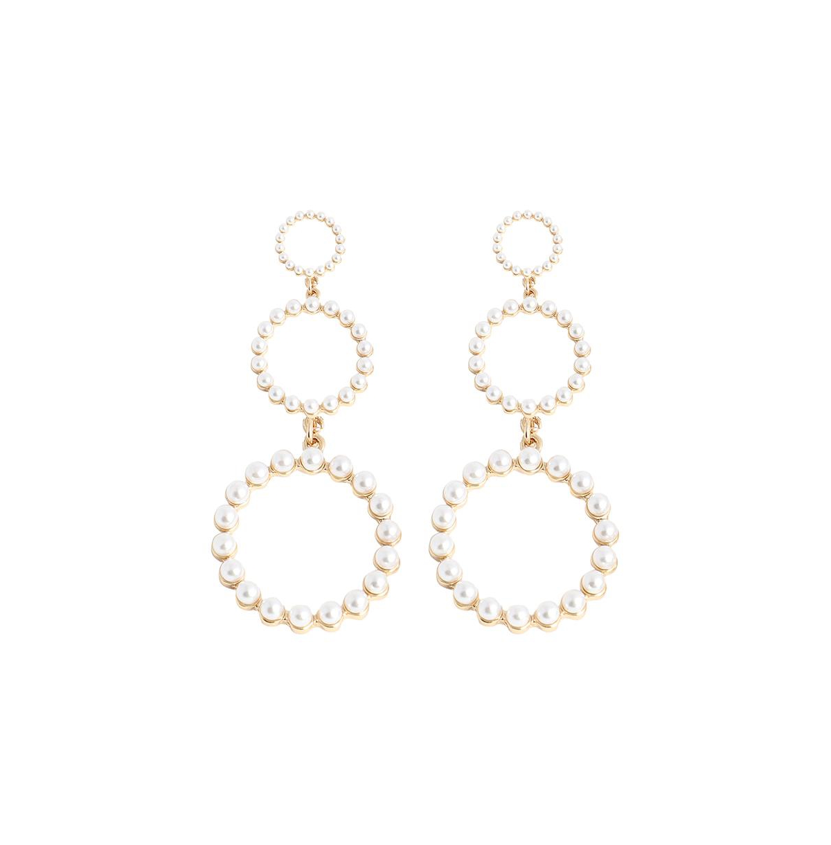 Click here for Sohi Womens Snowball Drop Earrings - White prices