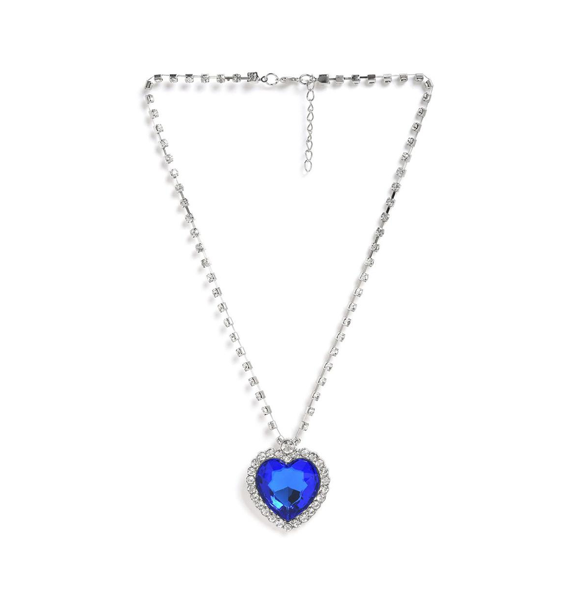 Click here for Sohi Womens Blue Heart Stone Pendant Necklace - Bl... prices