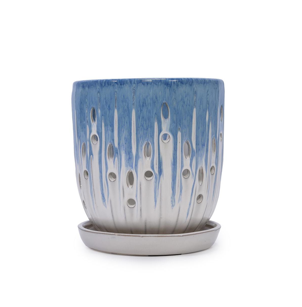 Click here for Chic Crate Modern Striped Ceramic Planter Set of 2... prices