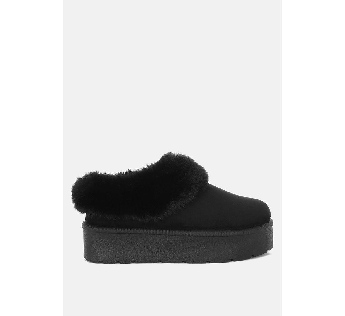 Click here for London Rag Aniso Faux Fur Slip On Snow Boots Women... prices