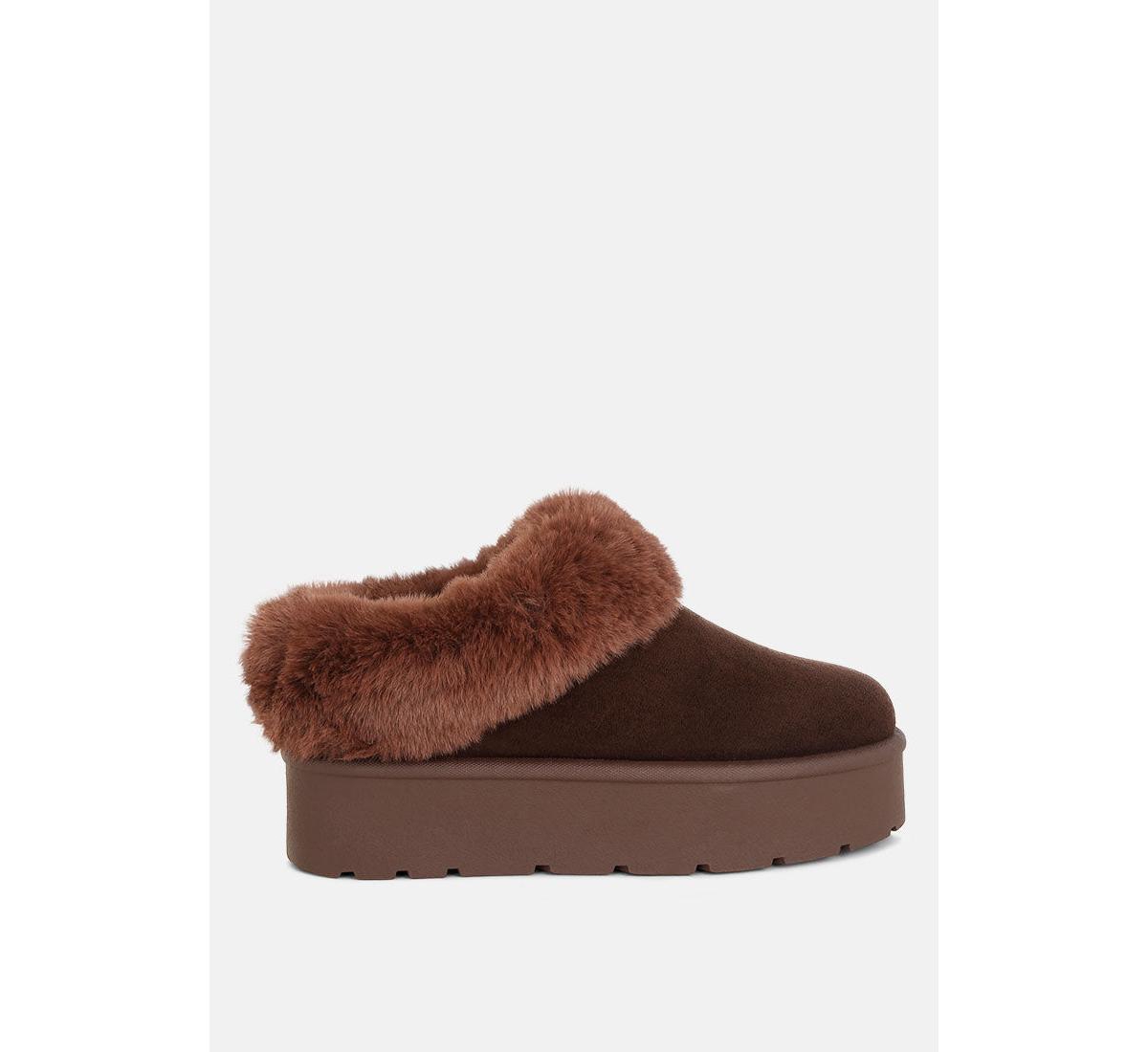 Click here for London Rag Aniso Faux Fur Slip On Snow Boots Women... prices