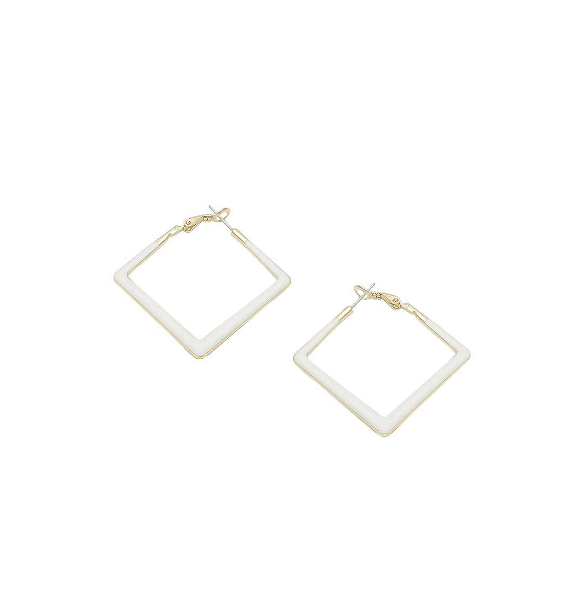 Click here for Sohi Geometric Hoop Earrings - White prices