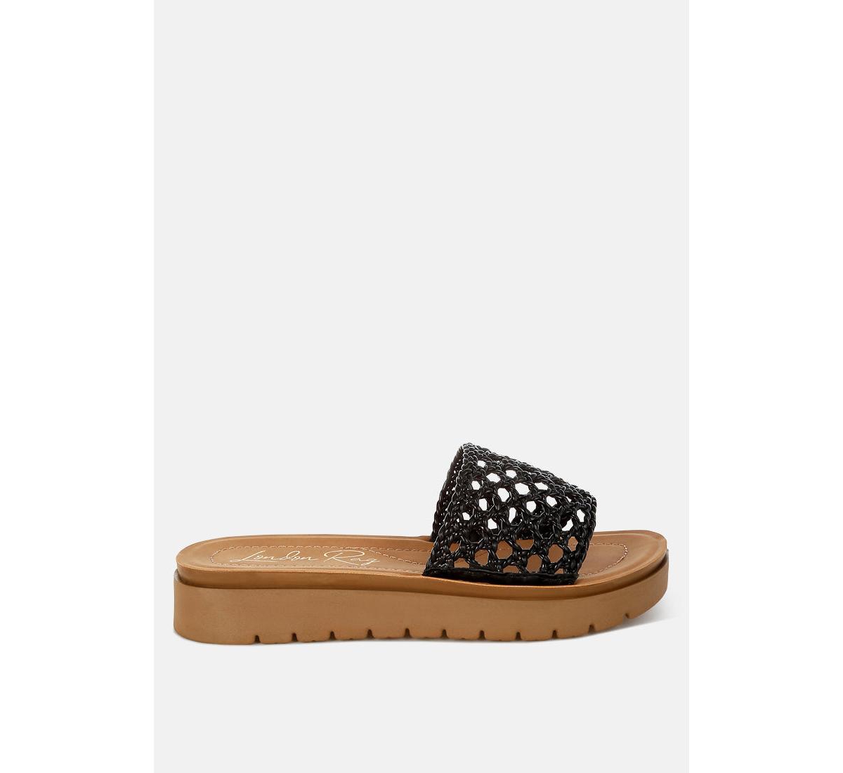 London Rag Sayura Woven Slip-On Sandals Women - Black