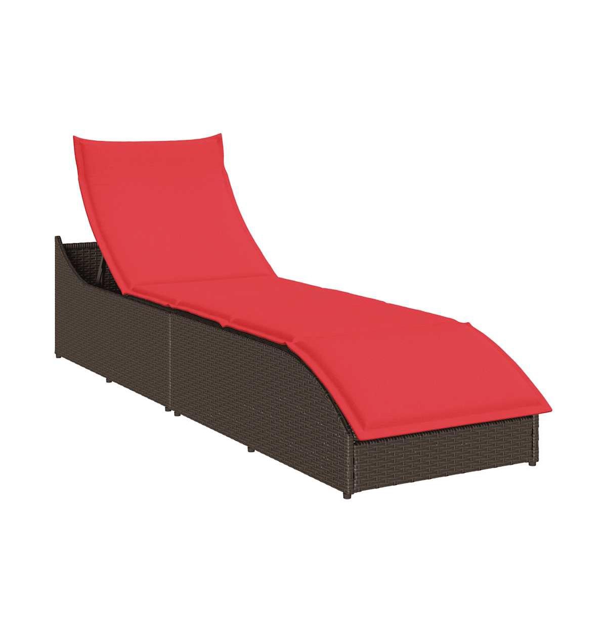 Click here for vidaXL Folding Sun Lounger with Cushion and Storag... prices
