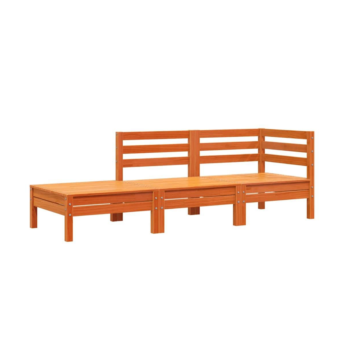Click here for vidaXL Garden Sofa Wax Brown Solid Pine Wood 3-Sea... prices