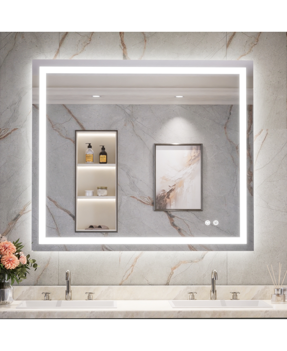Click here for keonjinn Inch Led Bathroom Vanity Mirror Tempered... prices