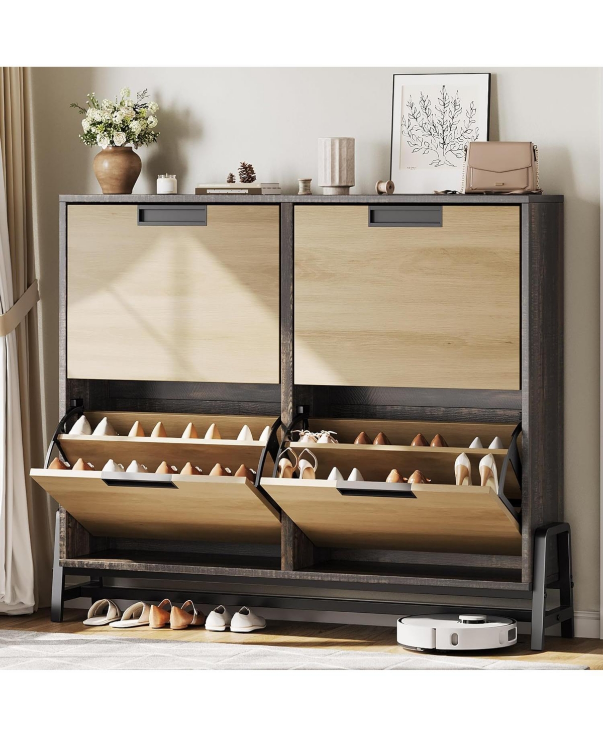 Click here for Shoe Cabinet Storage with 4 Flip Drawers  Freestan... prices