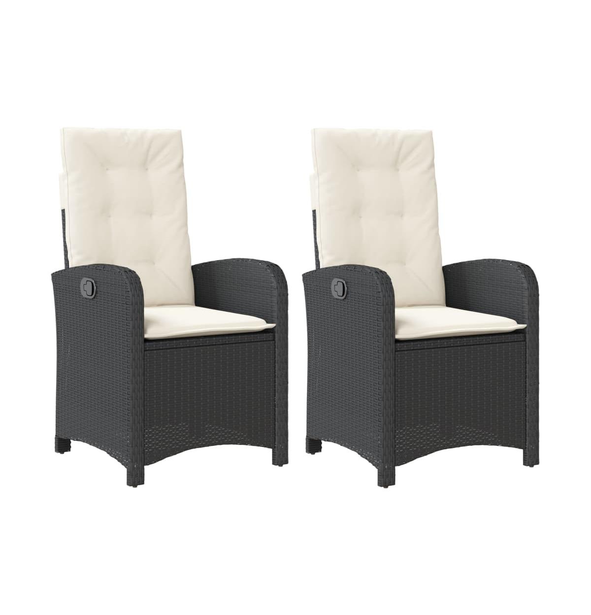 Click here for vidaXL Reclining Garden Chair Set of 2 Black - Bla... prices