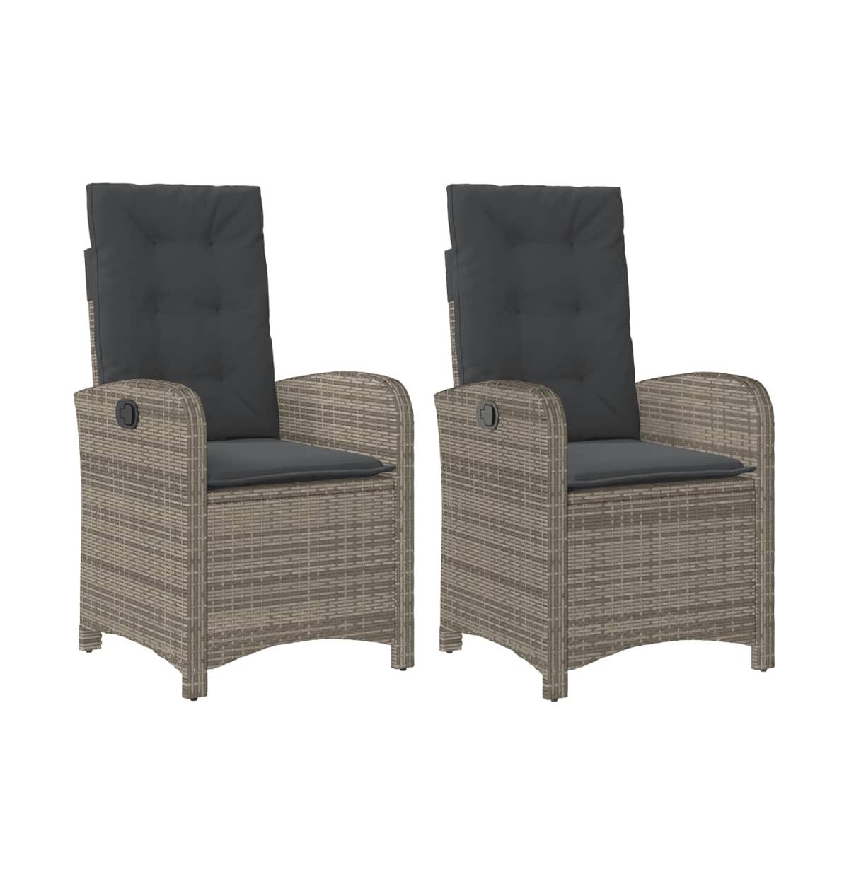 Click here for vidaXL Reclining Garden Chair set of 2 Grey Pe rat... prices