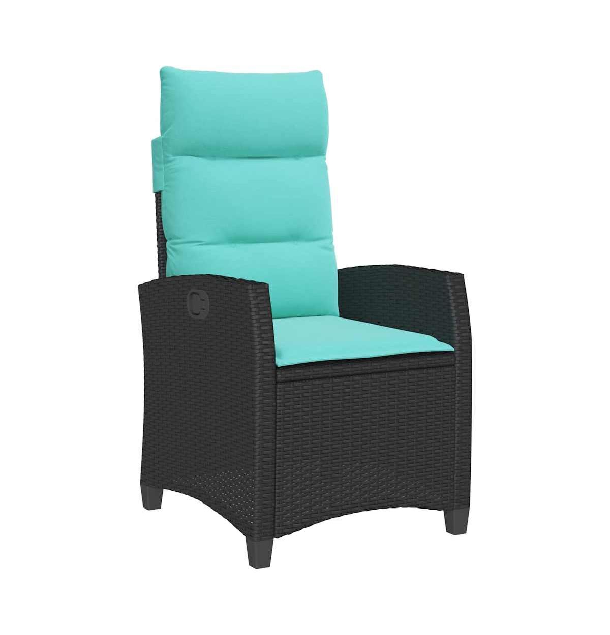 Click here for vidaXL Reclining Garden Chair Black Pe rattan Stan... prices
