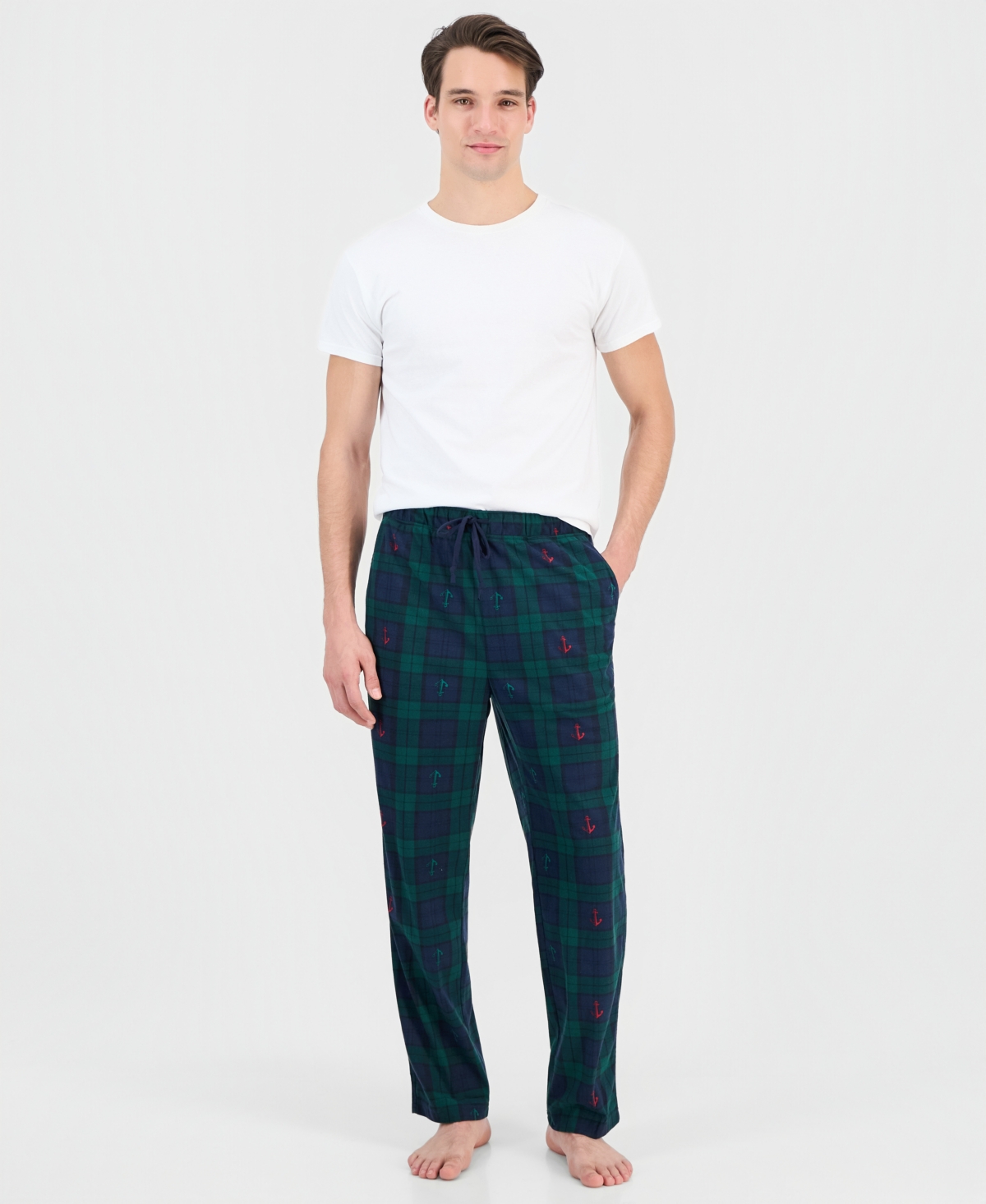 Click here for Nautica Mens Fleece Plaid Drawstring Pajama Pants... prices