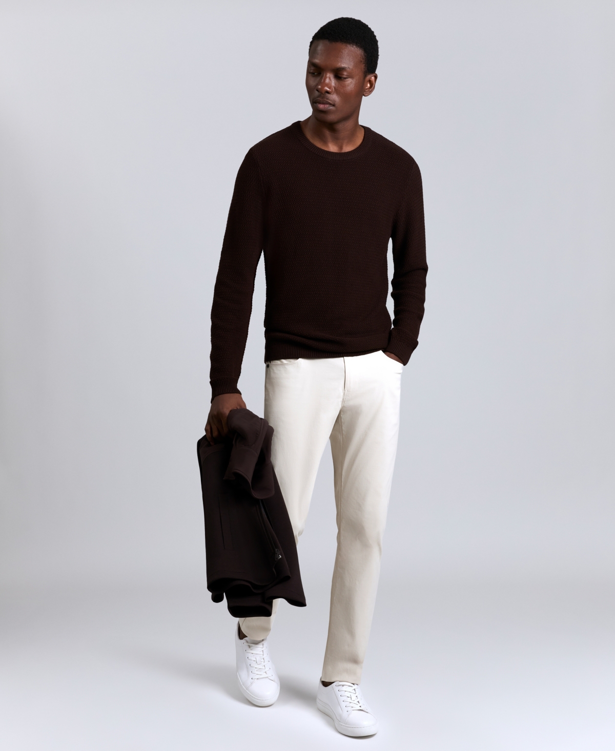 Click here for Kenneth Cole Mens Popcorn Crewneck Sweater - Dark... prices