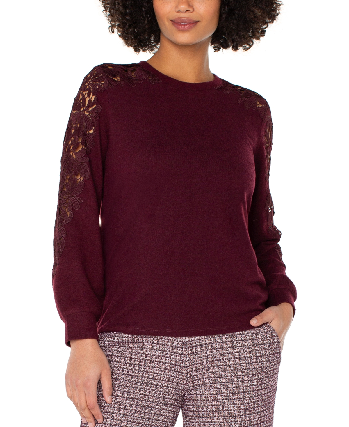 Click here for Liverpool Los Angeles Womens Crewneck Top - Burgun... prices