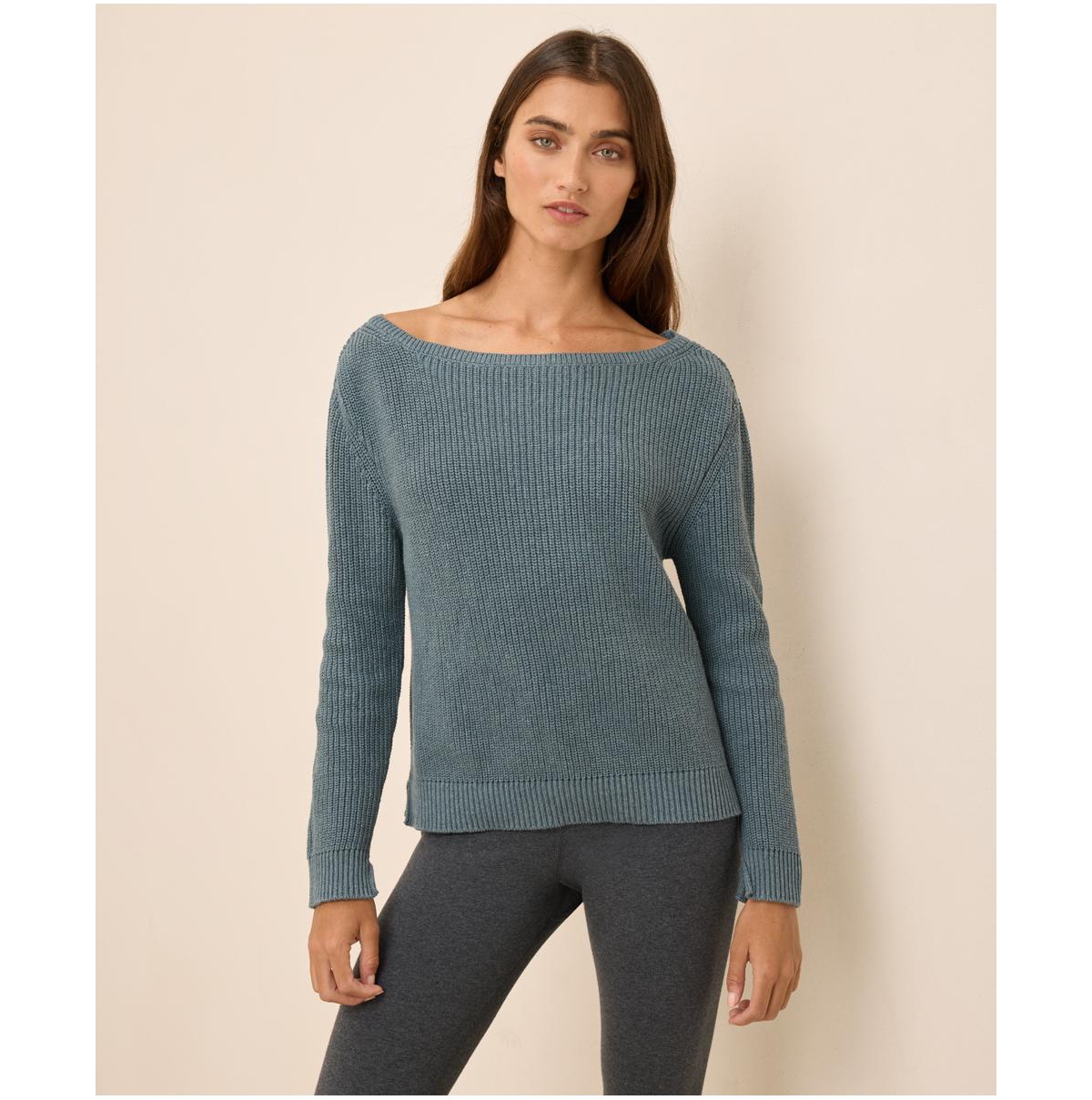 Click here for Pact Womens Luxe Knit Boatneck Sweater - River roc... prices