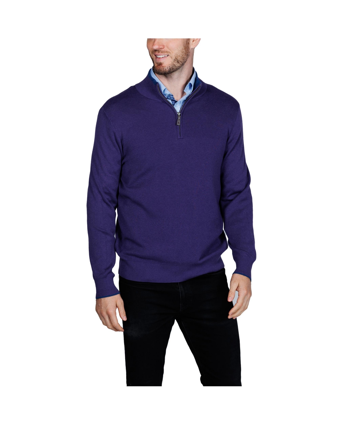 Click here for Tailorbyrd Mens Fine Knit Quarter Zip Sweater - Eg... prices