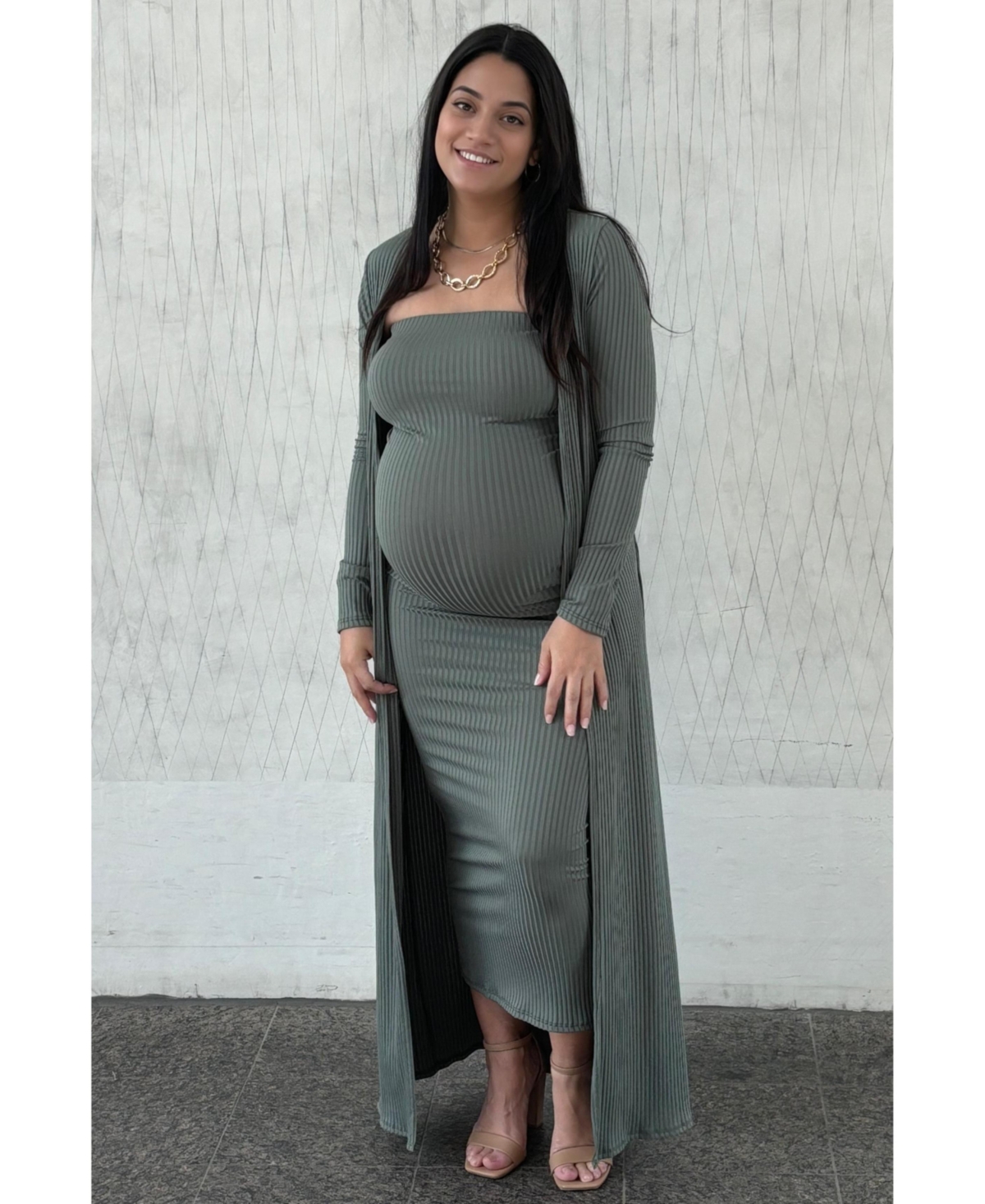 Click here for Pinkblush Maternity Light Blue Ribbed Sleeveless D... prices
