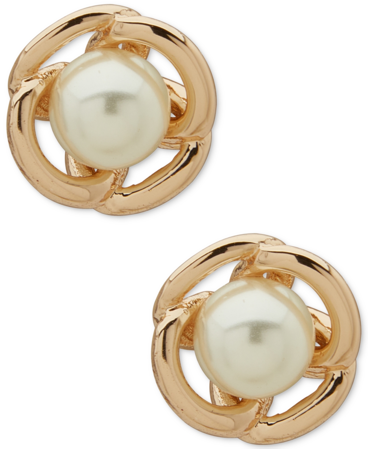Click here for Anne Klein Imitation Pearl Rounded Caged Stud Earr... prices