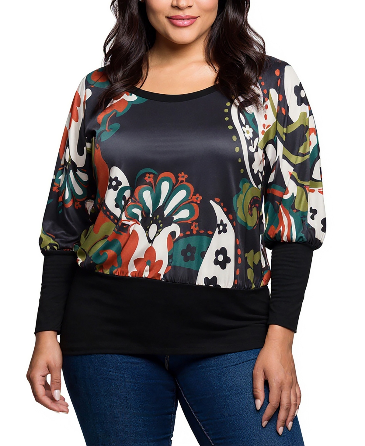 Click here for 24seven Comfort Apparel Plus Size Paisley Multicol... prices