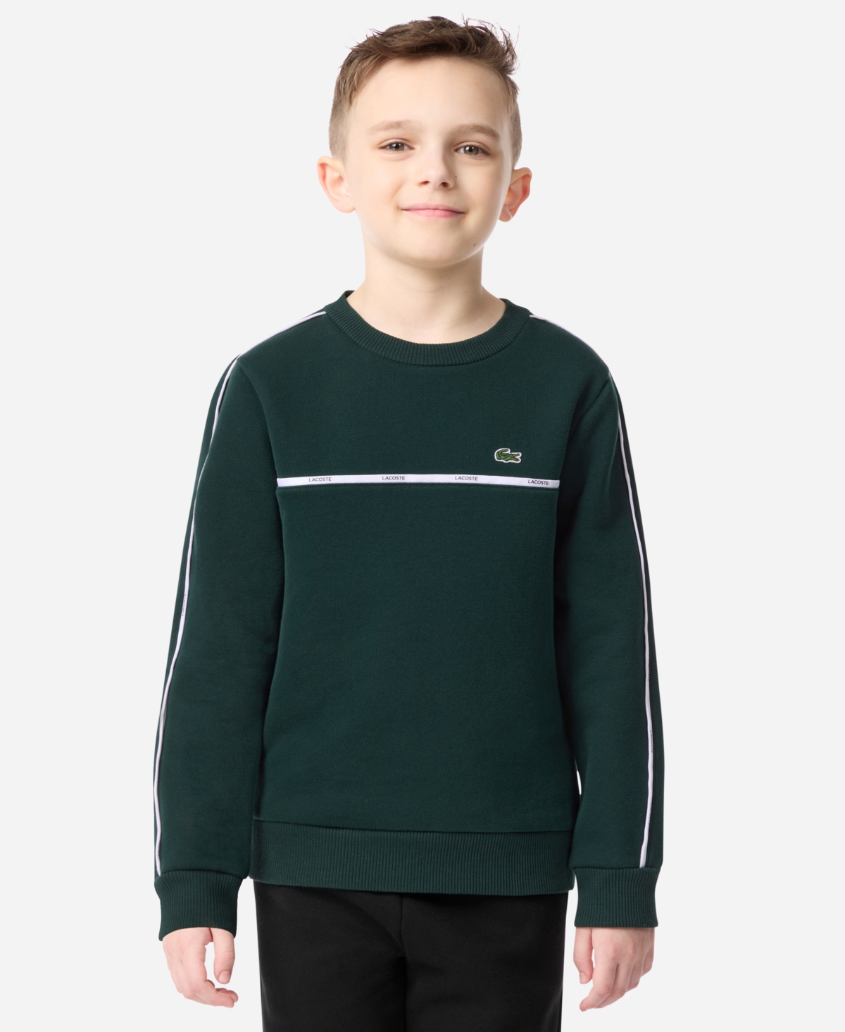 Click here for Lacoste Boys 8-20 Micro Taping Crewneck Sweatshirt... prices