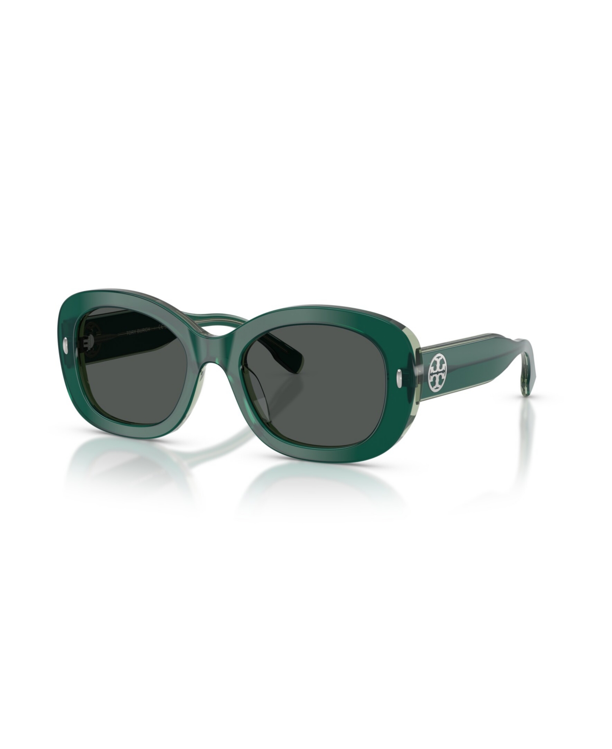 Tory Burch Womens Oval Sunglasses  TY7226U - Dark Green  Transparent Sage