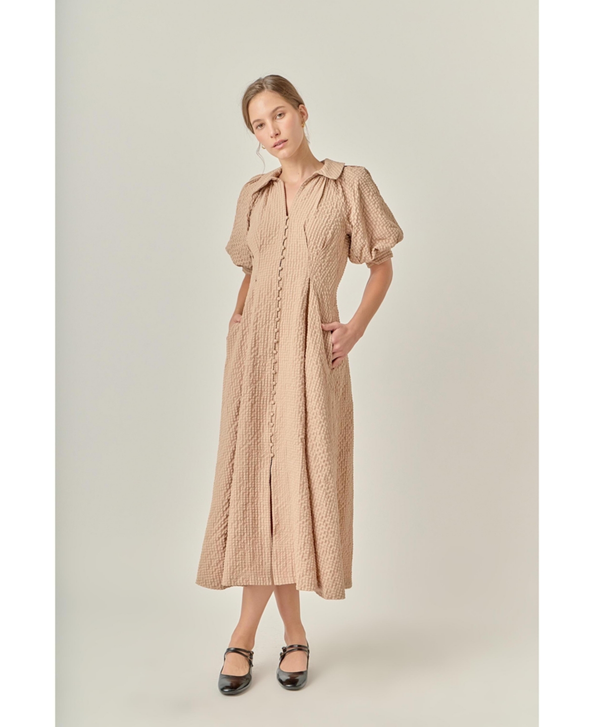 Click here for English Factory Womens Shirt Midi Dress - Beige prices