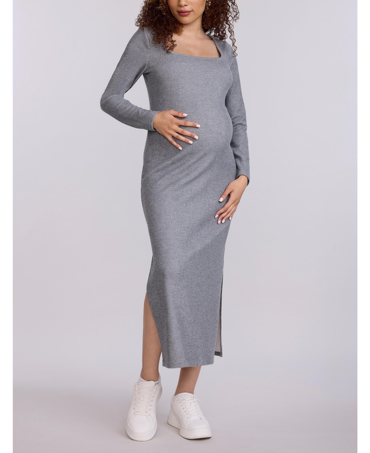 Click here for Motherhood Maternity Maternity Square Neck Rib Kni... prices
