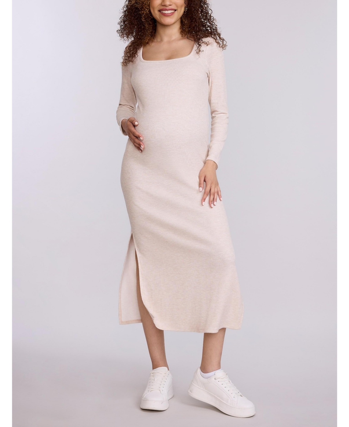 Click here for Motherhood Maternity Maternity Square Neck Rib Kni... prices