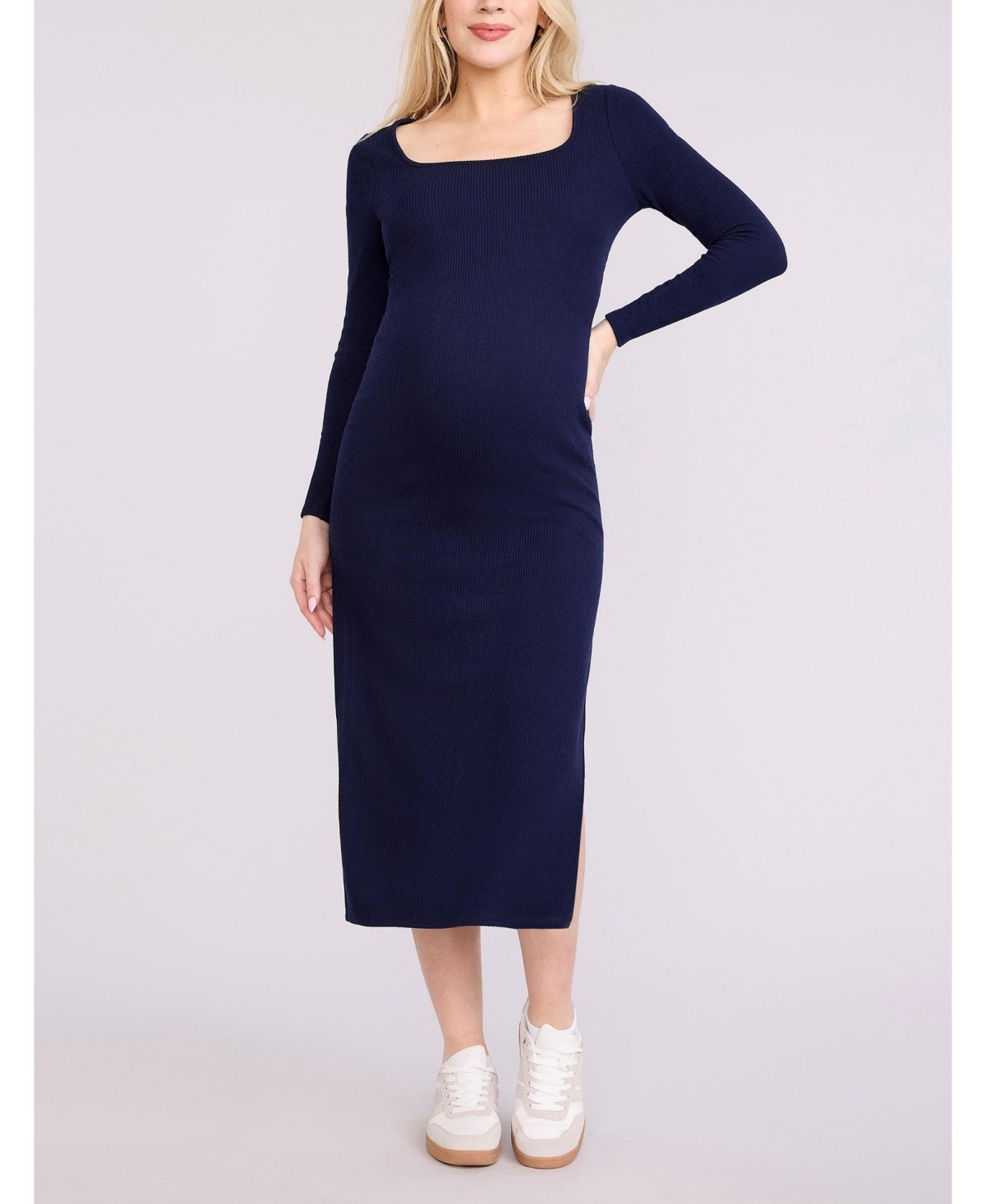 Click here for Motherhood Maternity Maternity Square Neck Rib Kni... prices