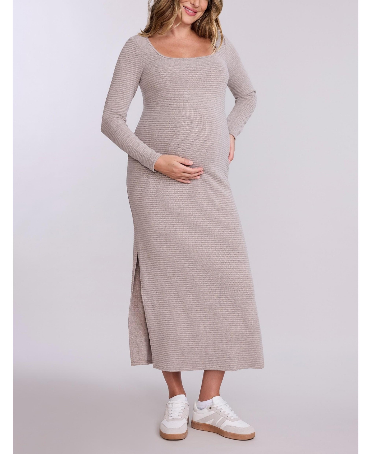 Click here for Motherhood Maternity Maternity Square Neck Rib Kni... prices