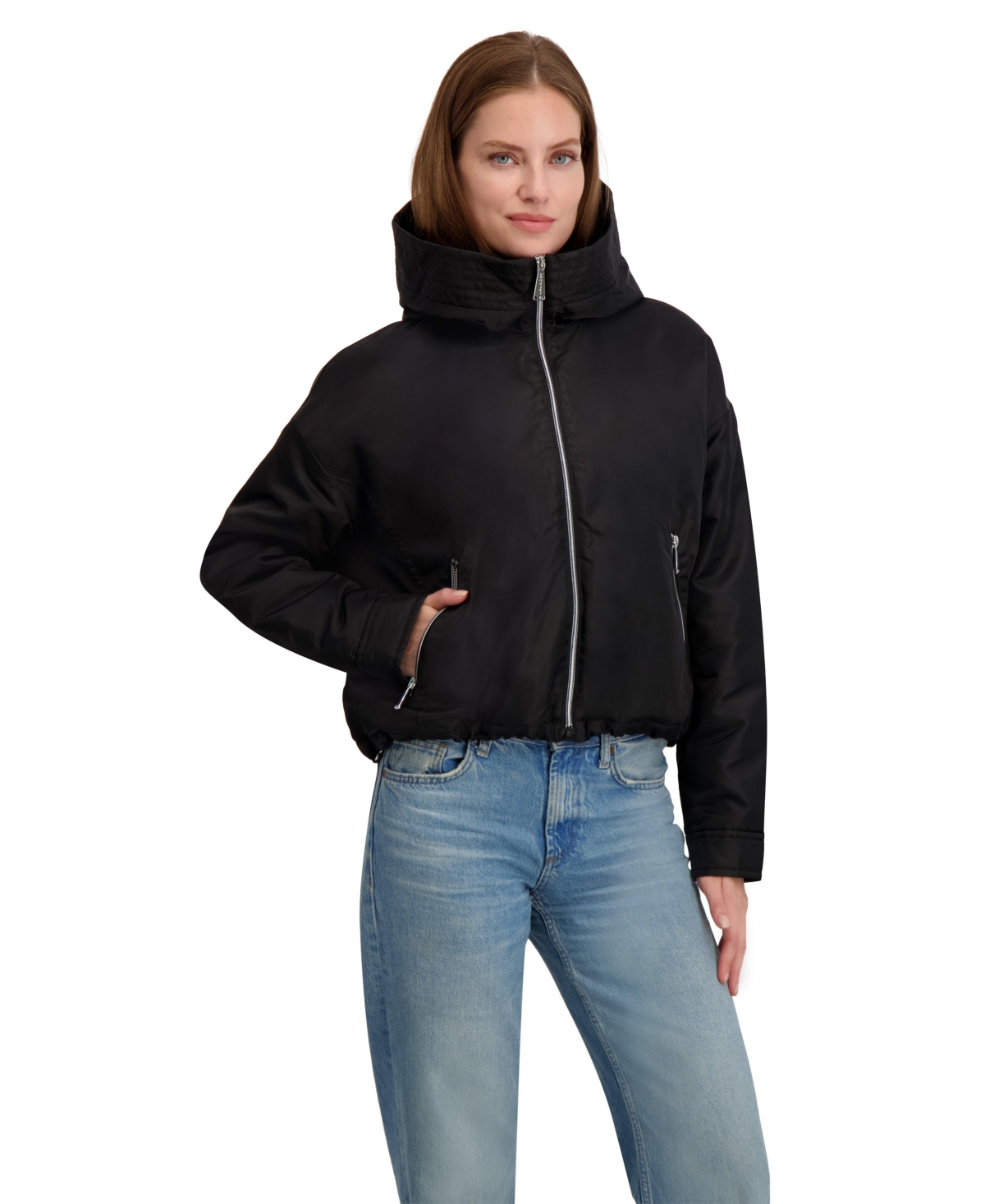 Click here for Laundry By Shelli Segal Womens Hooded Bomber Jacke... prices