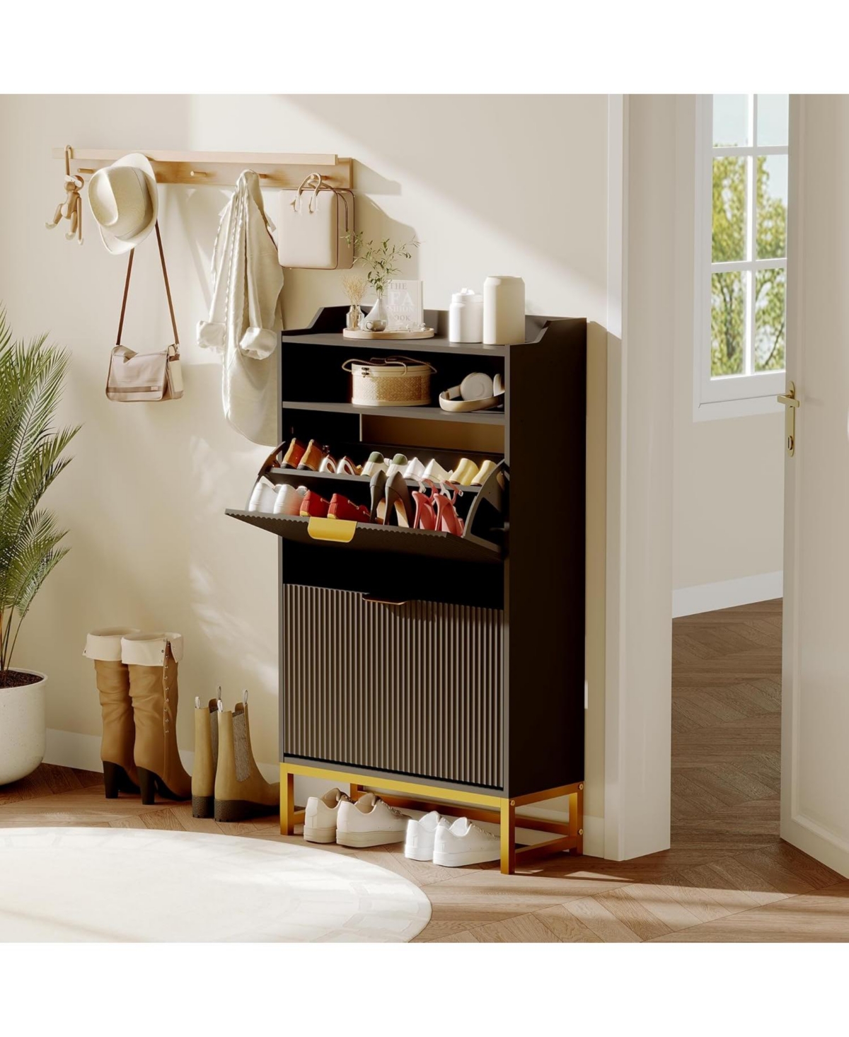 Click here for Narrow Shoe Cabinet Storage for Entryway  Modern F... prices