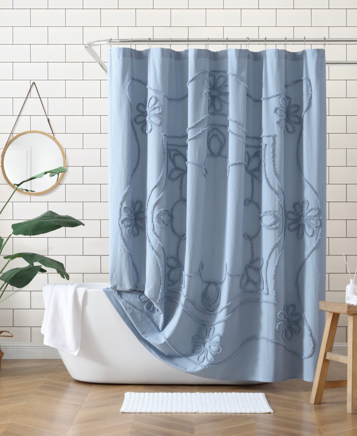 Click here for Peri Home Retro Scroll Shower Curtain  72 x 72 - B... prices