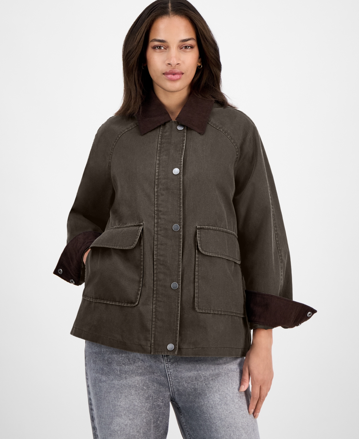 Click here for Bcbg Womens Corduroy-Collar Barn Jacket  Exclusive... prices