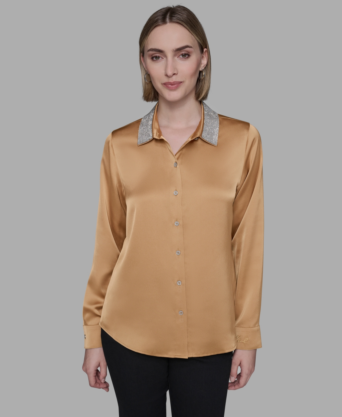 Click here for Karl Lagerfeld Paris Womens Collared Neck Shirt -... prices