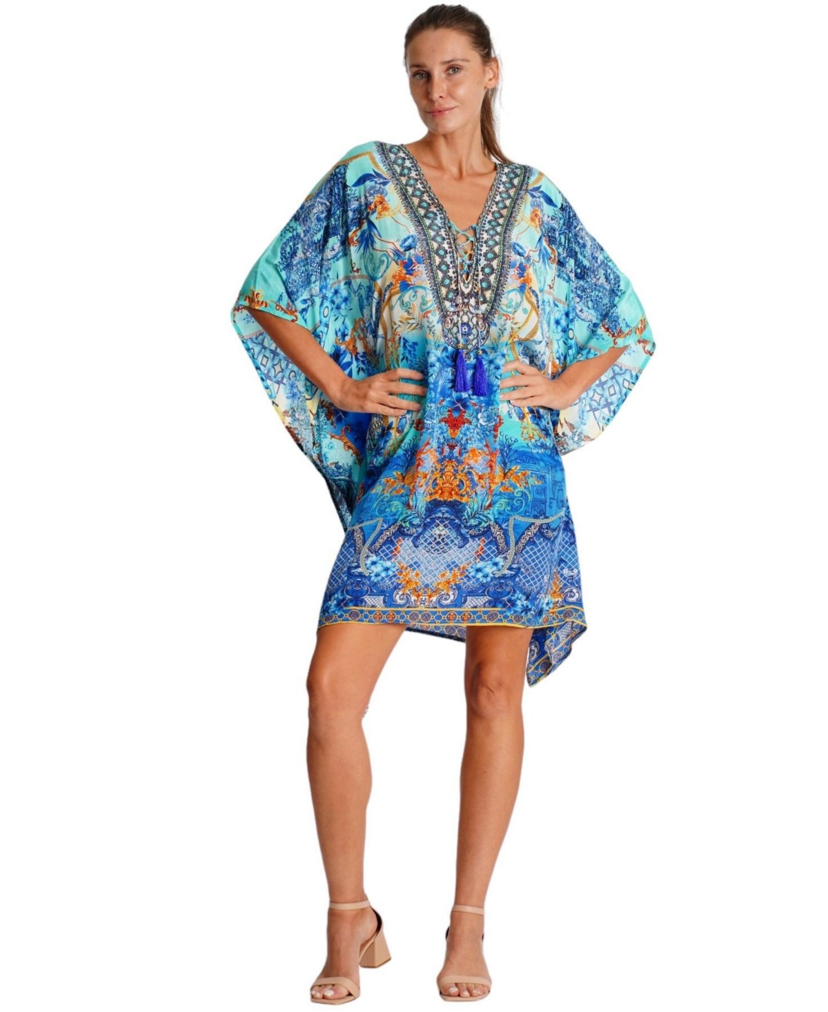 La Moda Clothing Womens short kaftan
