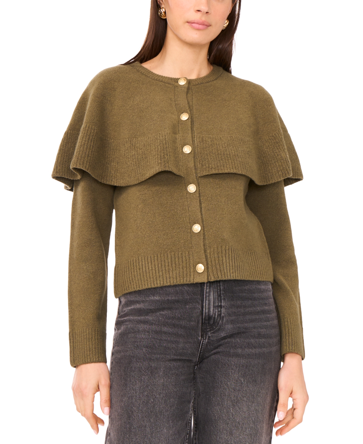 Click here for Vince Camuto Womens Long Sleeve Sweater with Shawl... prices