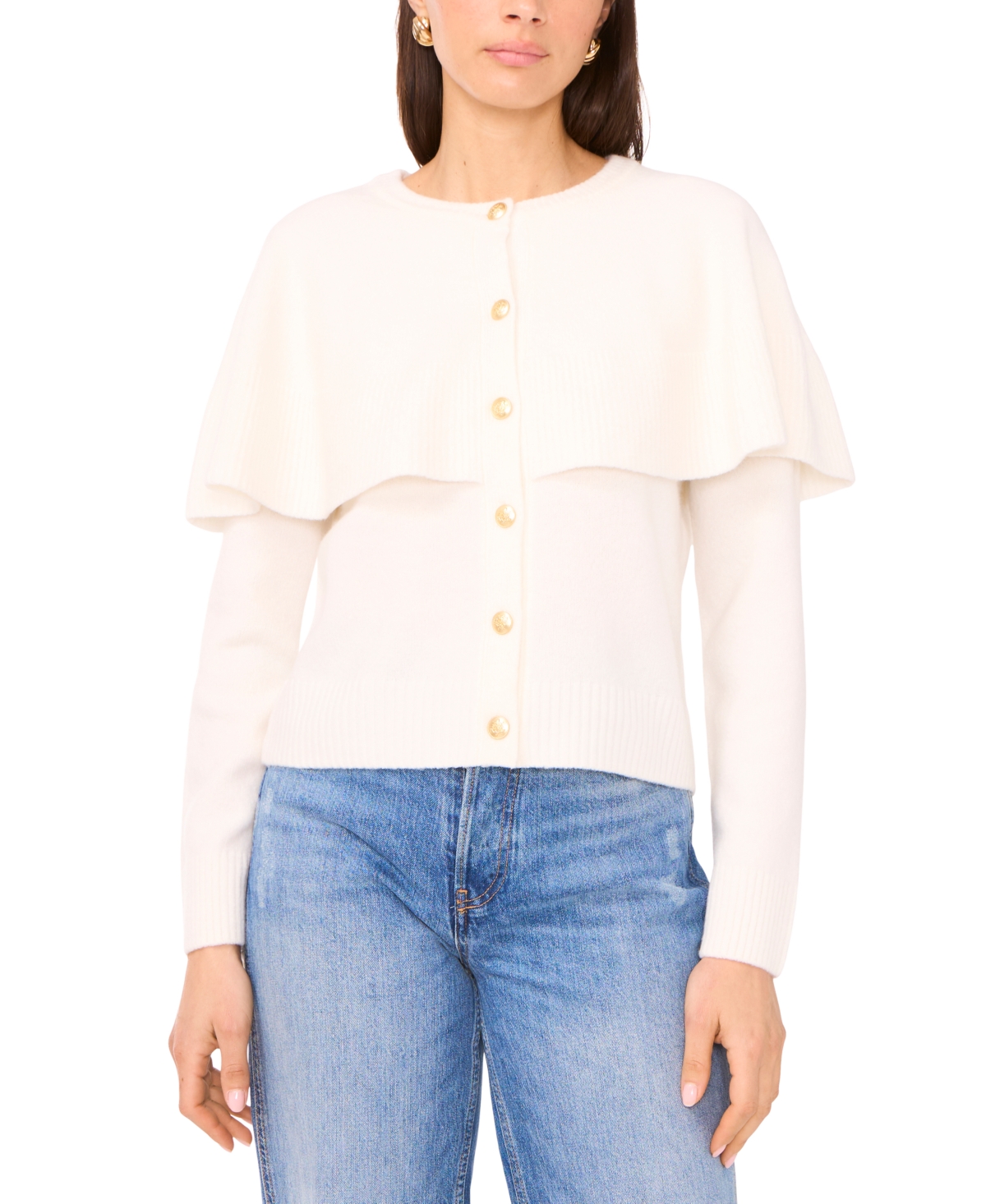 Click here for Vince Camuto Womens Long Sleeve Sweater with Shawl... prices